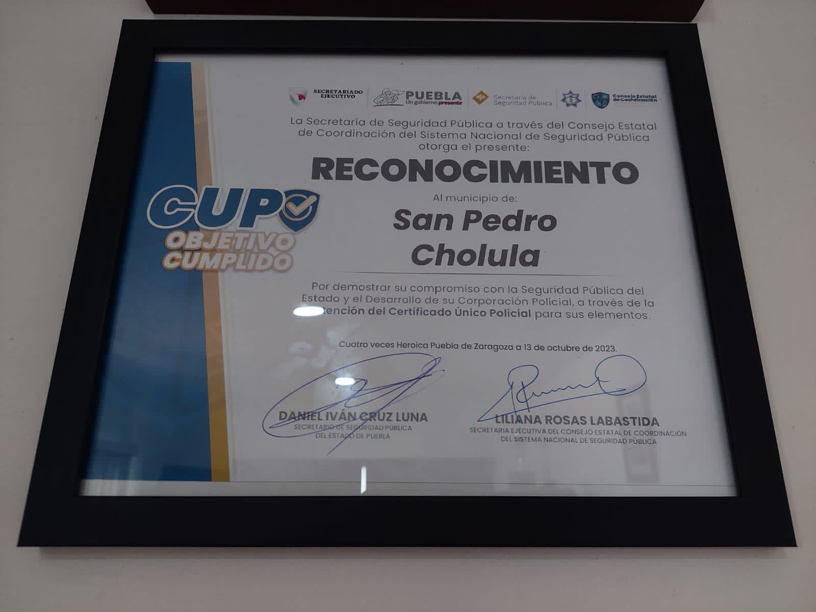 SSC Cholula reconocida por certificar a todos sus elementos en CUIP ...